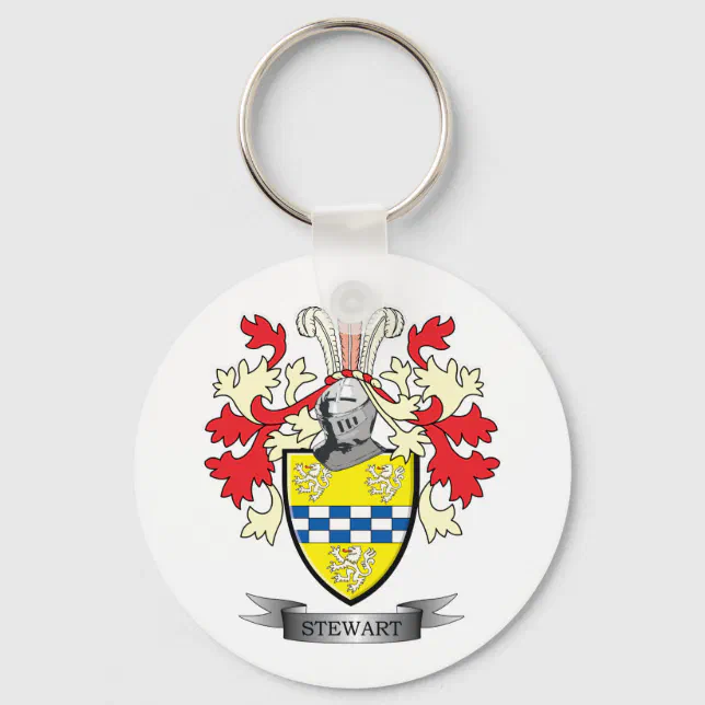 Stewart Family Crest Coat of Arms Keychain | Zazzle