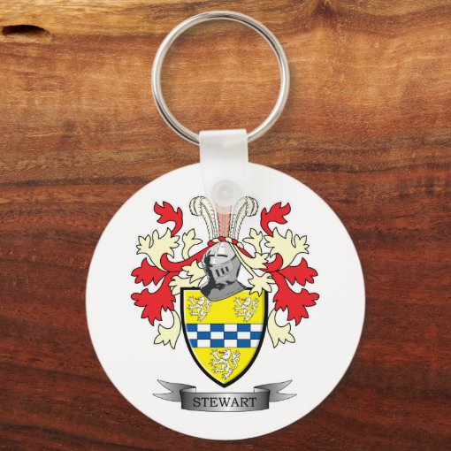 Stewart Family Crest Coat of Arms Keychain | Zazzle