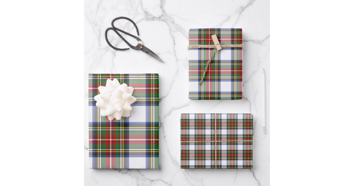 Stewart Royal Dress Plaid Scottish Pattern Wrapping Paper Sheets | Zazzle