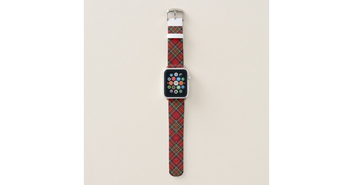 Stewart Royal Scottish Clan Tartan Plaid Apple Watch Band | Zazzle
