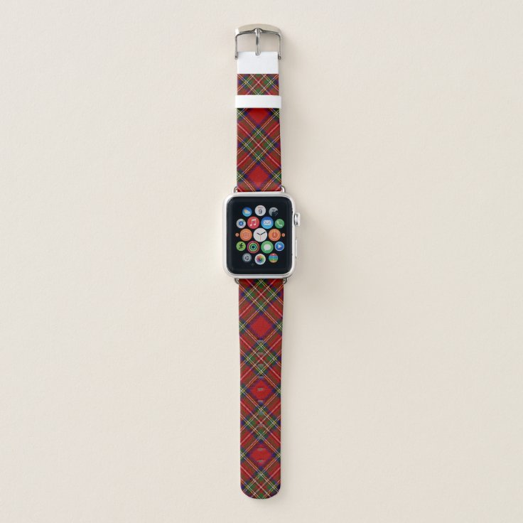 Stewart Royal Scottish Clan Tartan Plaid Apple Watch Band | Zazzle