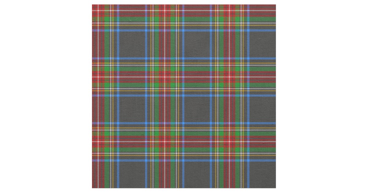 Stewart Stuart Black Clan Tartan Plaid Fabric | Zazzle