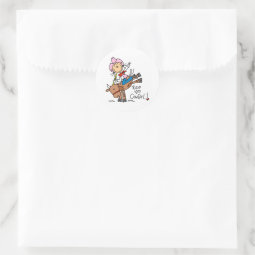 Stick Cowgirl Riding Bull Stickers | Zazzle