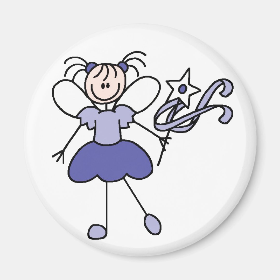 Stick Figure Angel Purple Magnet | Zazzle
