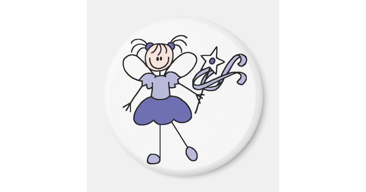 Stick Figure Angel Purple Magnet | Zazzle