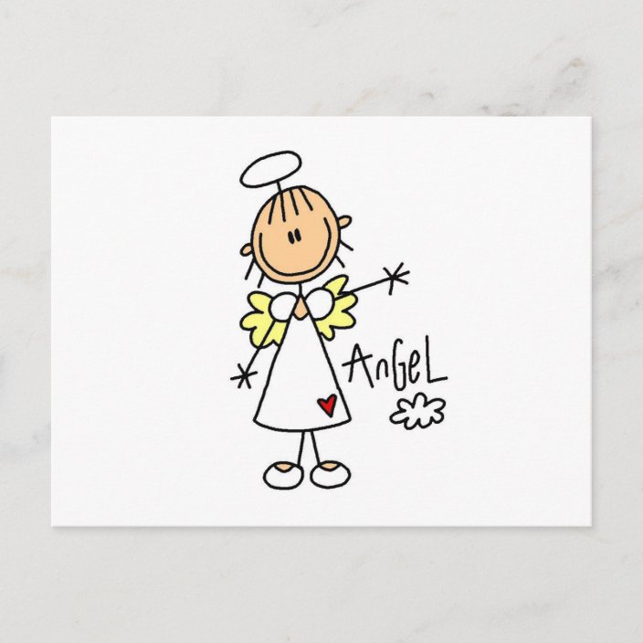 Stick Figure Angel T-shirts and Gifts Postcard | Zazzle.com