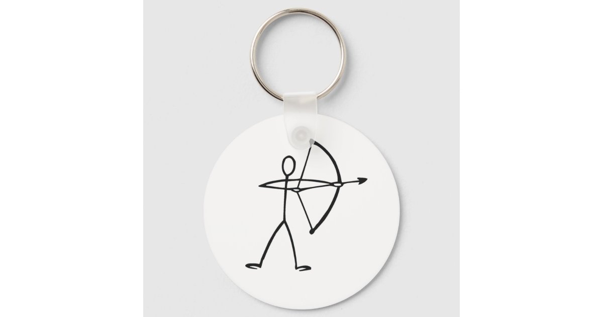 Stick figure archer t-shirts and gifts. keychain | Zazzle