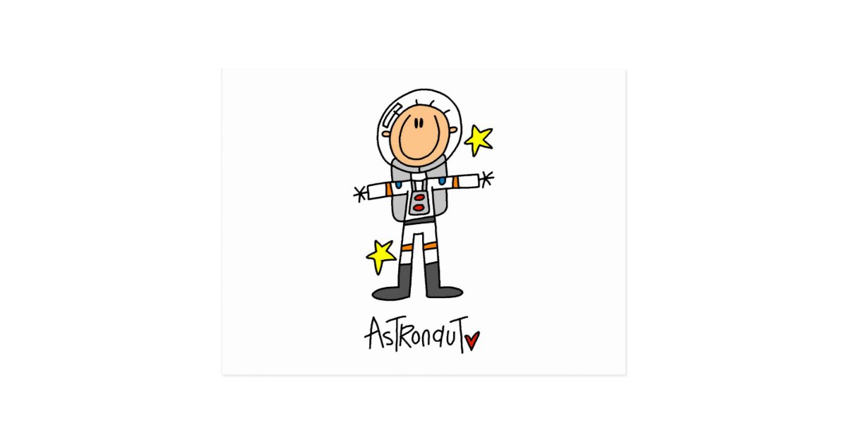 Stick Figure Astronaut T-shirts and Gifts Postcard | Zazzle.com