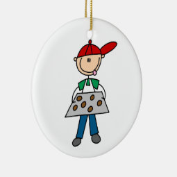 Stick Figure Baking Cookies Ceramic Ornament | Zazzle