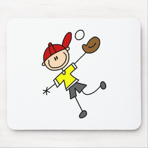 Stick Figure Baseball Player Mousepad | Zazzle