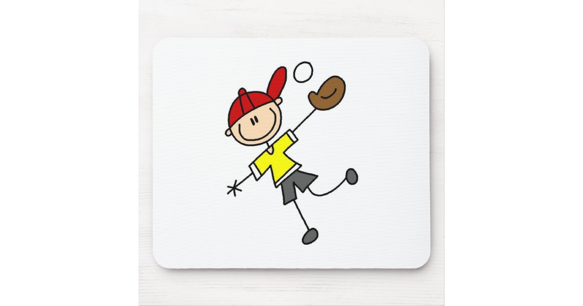 Stick Figure Baseball Player Mousepad | Zazzle