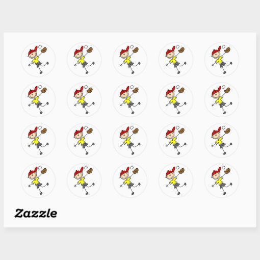 Stick Figure Baseball Sticker | Zazzle