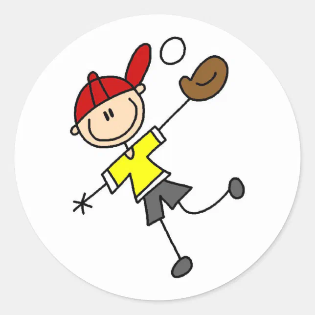Stick Figure Baseball Sticker | Zazzle