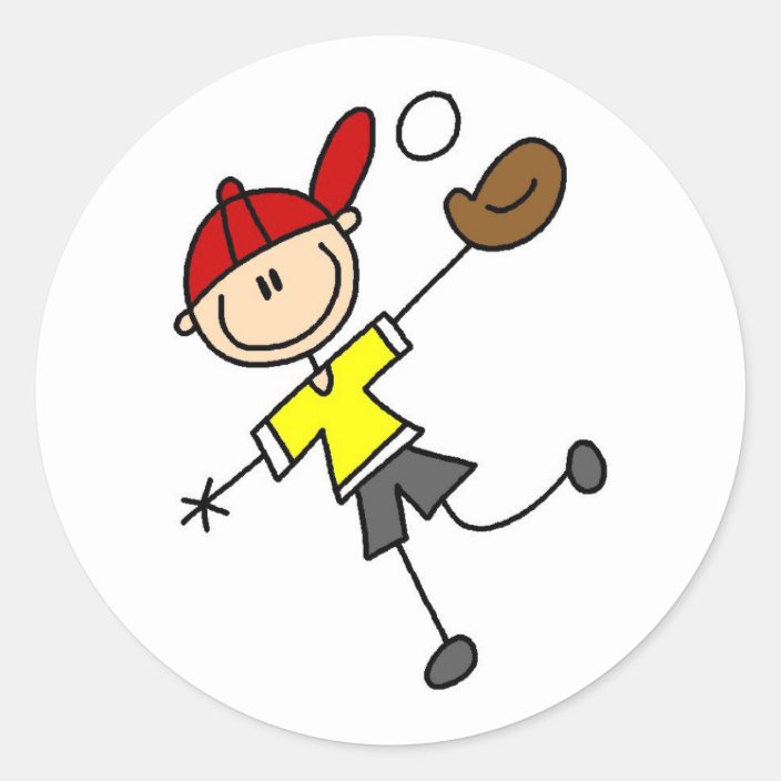 Stick Figure Baseball Sticker | Zazzle