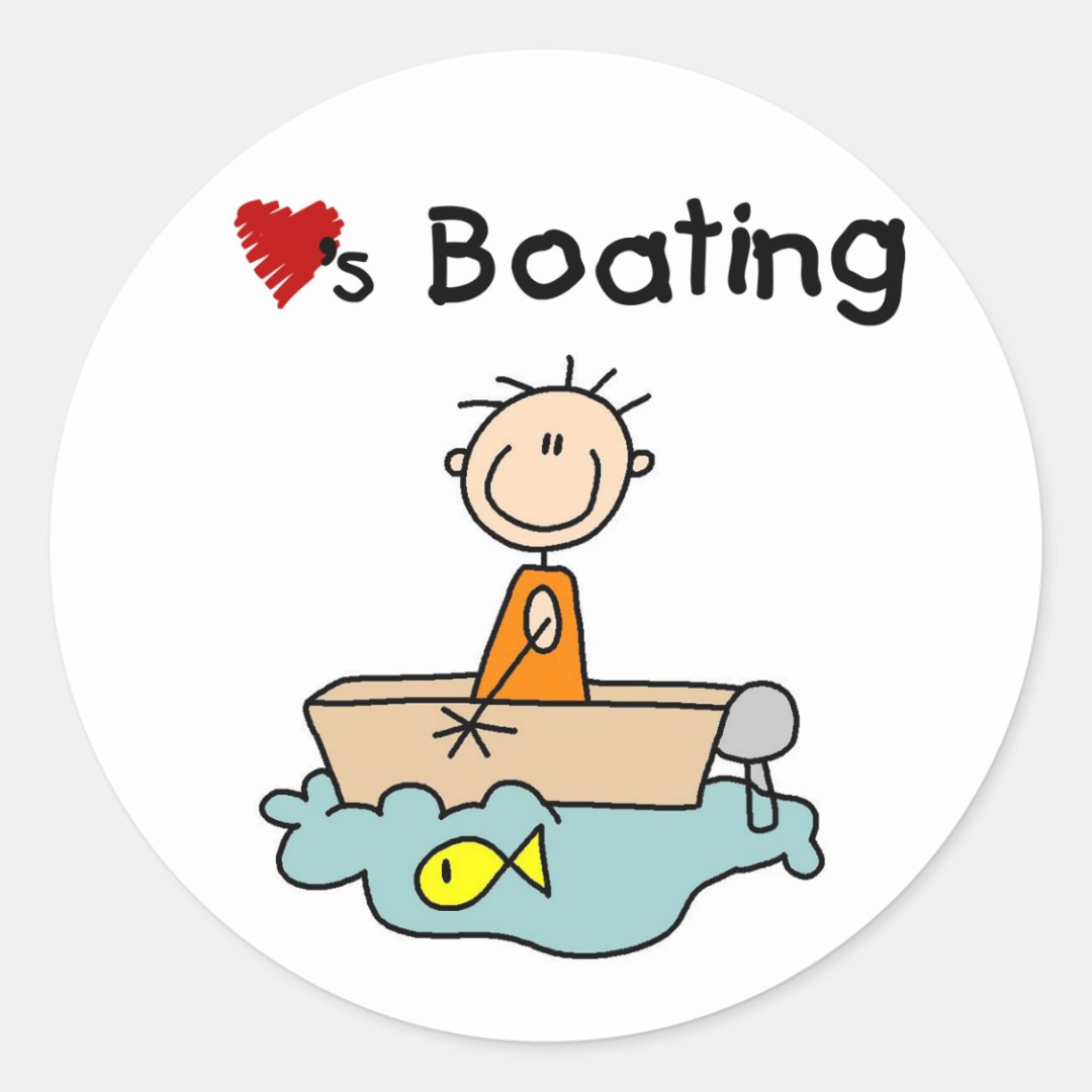 Stick Figure Boating Stickers Sticker | Zazzle