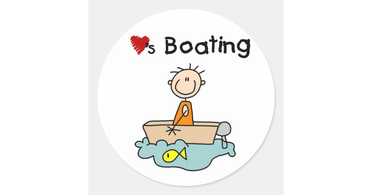 Stick Figure Boating Stickers Sticker | Zazzle