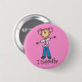 Stick Figure Breast Cancer Support Button | Zazzle