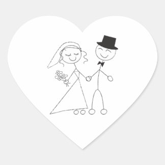 Stick Figure Bride And Groom Stickers | Zazzle