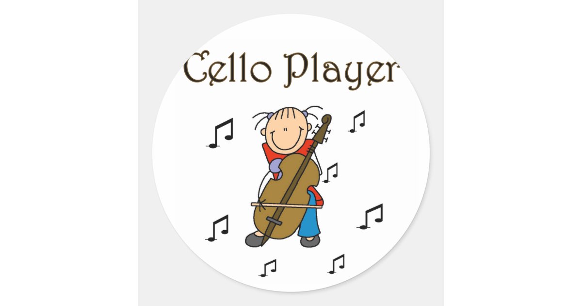Stick Figure Cello Player Stickers Sticker | Zazzle