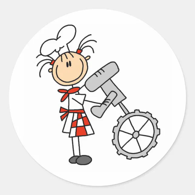Stick Figure Chef Using Mixer Stickers | Zazzle