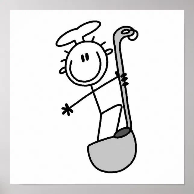 Stick Figure Chef With Ladle Poster | Zazzle