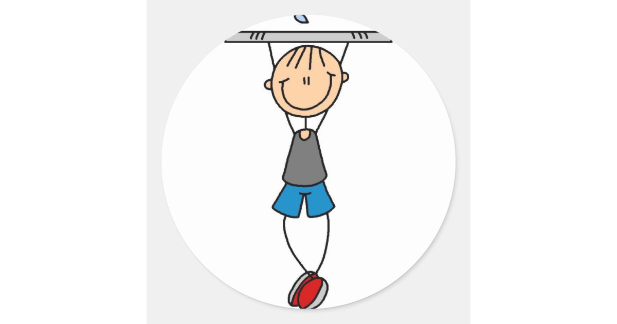 Stick Figure Chin Ups Sticker | Zazzle
