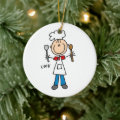 Stick Figure Cook Ceramic Ornament | Zazzle