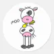 Stick Figure Cow Classic Round Sticker | Zazzle