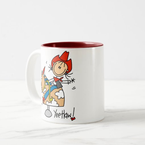 Stick Figure Cowgirl Yee Haw Mug | Zazzle