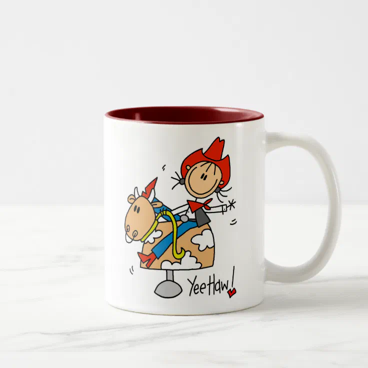 Stick Figure Cowgirl Yee Haw Mug | Zazzle