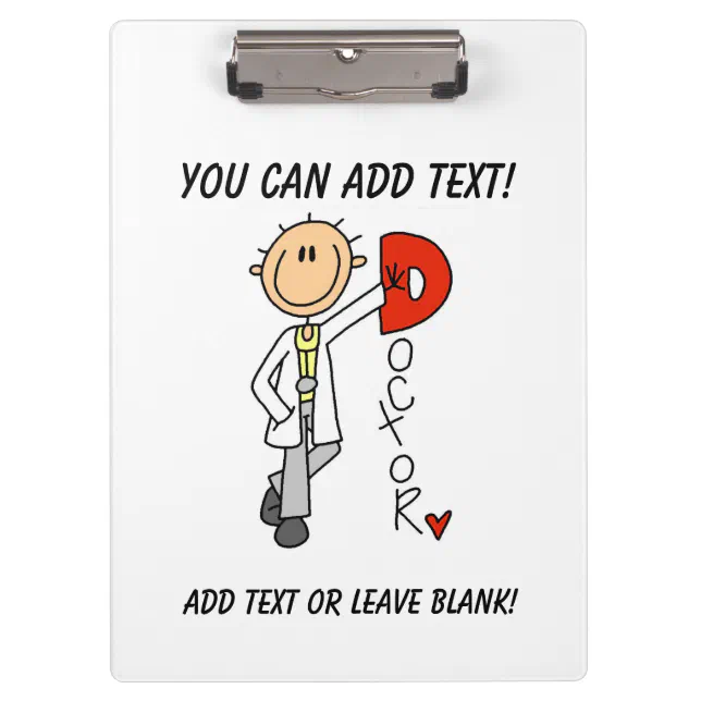Stick Figure D is for Doctor Clipboard | Zazzle