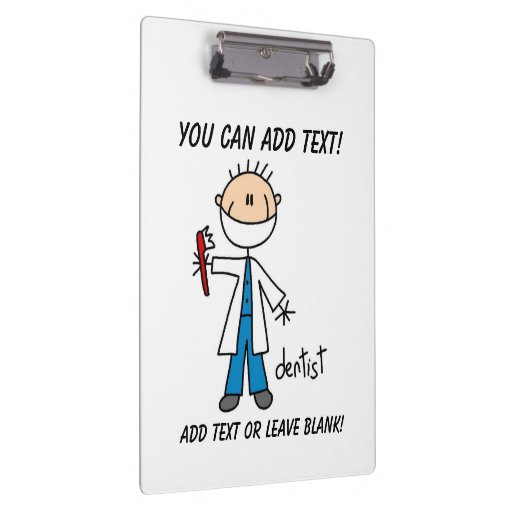 Stick Figure Dentist Clipboard | Zazzle