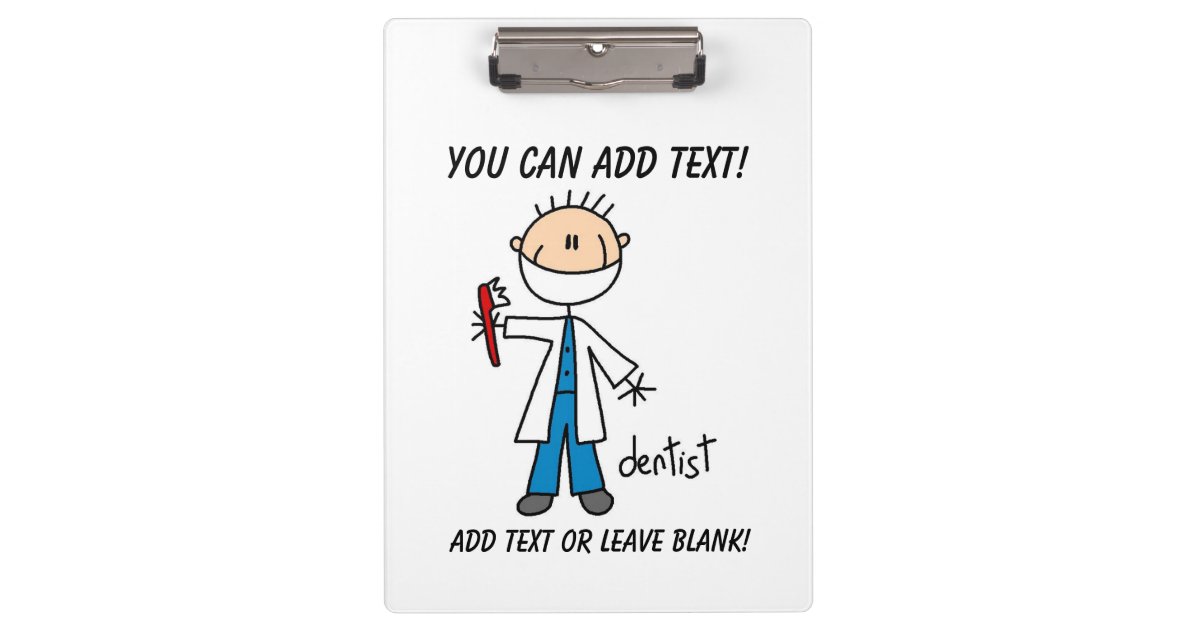 Stick Figure Dentist Clipboard | Zazzle