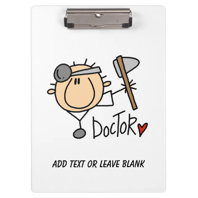 Stick Figure Doctor With Reflex Hammer Clipboard | Zazzle