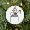 Stick Figure Doing Dishes Ceramic Ornament | Zazzle
