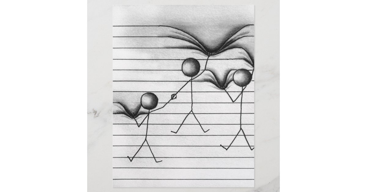 Stick Figure Drawing of Hanging on Lines | Zazzle.com