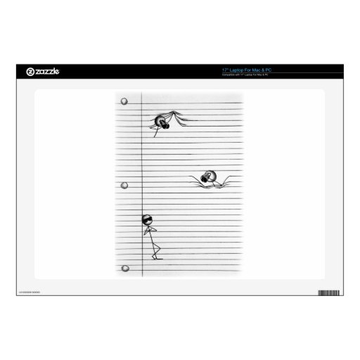 Stick Figure Drawing of Spies and Spy on Lines Decal For Laptop | Zazzle