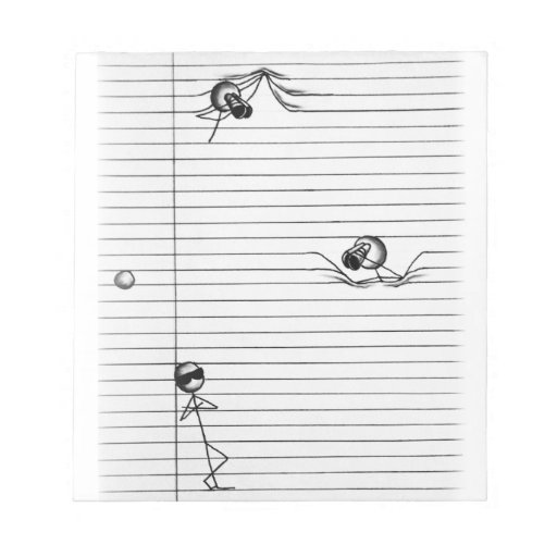 Stick Figure Drawing of Spies and Spy on Lines Notepad | Zazzle