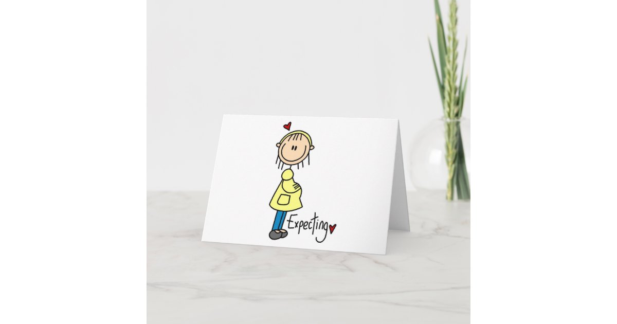Stick Figure Expecting Baby Announcement | Zazzle