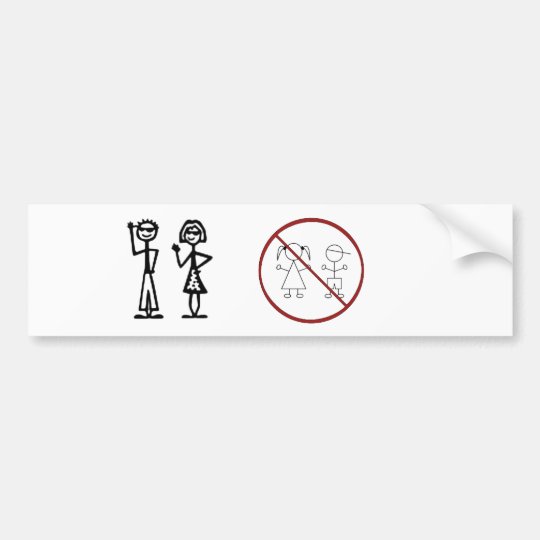 Stick figure family (no kids) bumper sticker | Zazzle.com