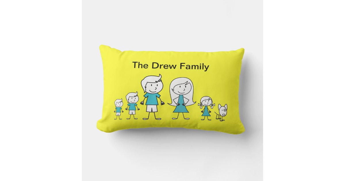 Stick Figure Family Pillow | Zazzle
