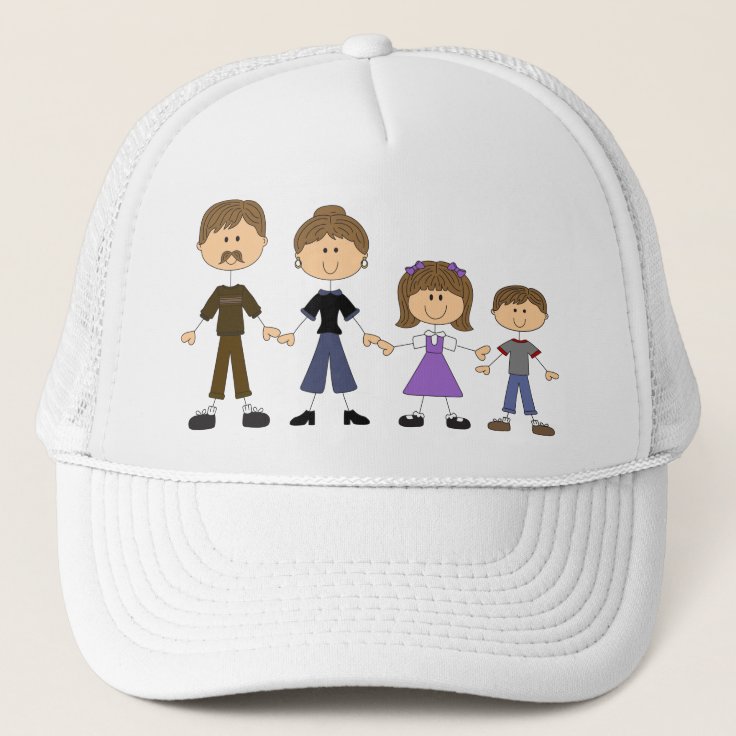 Stick Figure Family Trucker Hat | Zazzle