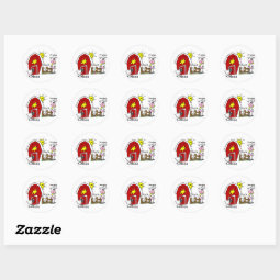 Stick Figure Farm Animals Classic Round Sticker | Zazzle