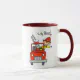 Stick Figure Firefighter with Fire Engine Mug | Zazzle