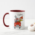 Stick Figure Firefighter with Fire Engine Mug | Zazzle