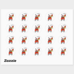 Stick Figure Firefighter with Fire Engine Stickers | Zazzle