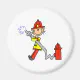 Stick Figure Firefighter with Hose Magnet | Zazzle