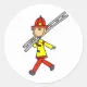 Stick Figure Firefighter with Ladder Stickers | Zazzle