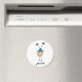 Stick Figure Girl Doing Handstands Magnet | Zazzle