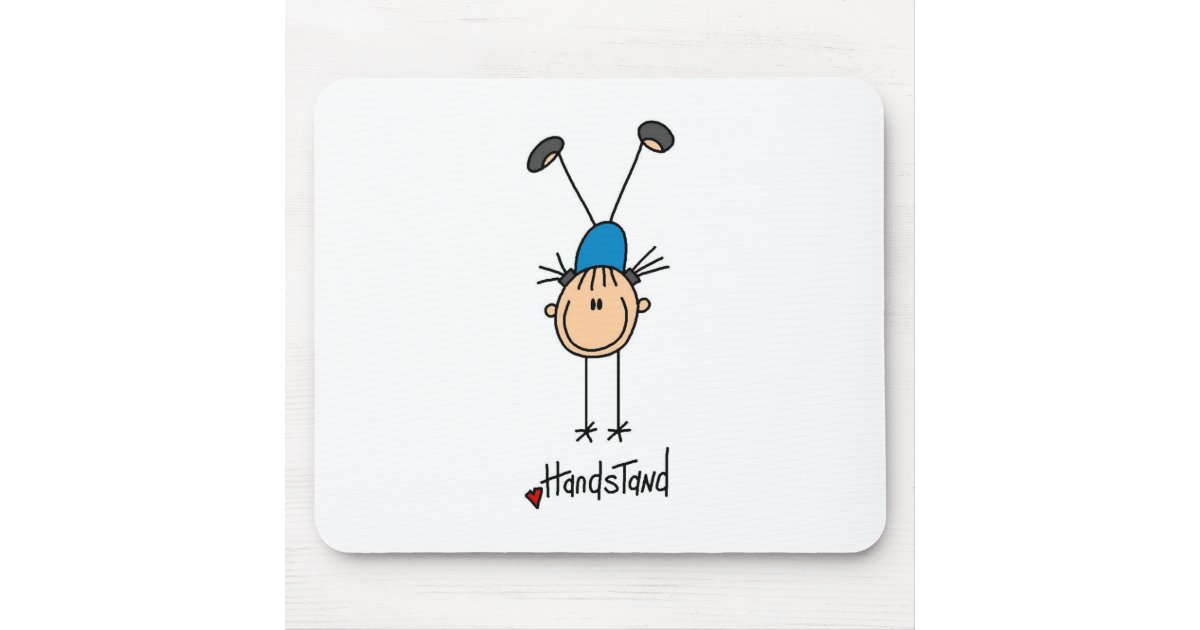 Stick Figure Girl Doing Handstands Mousepad | Zazzle